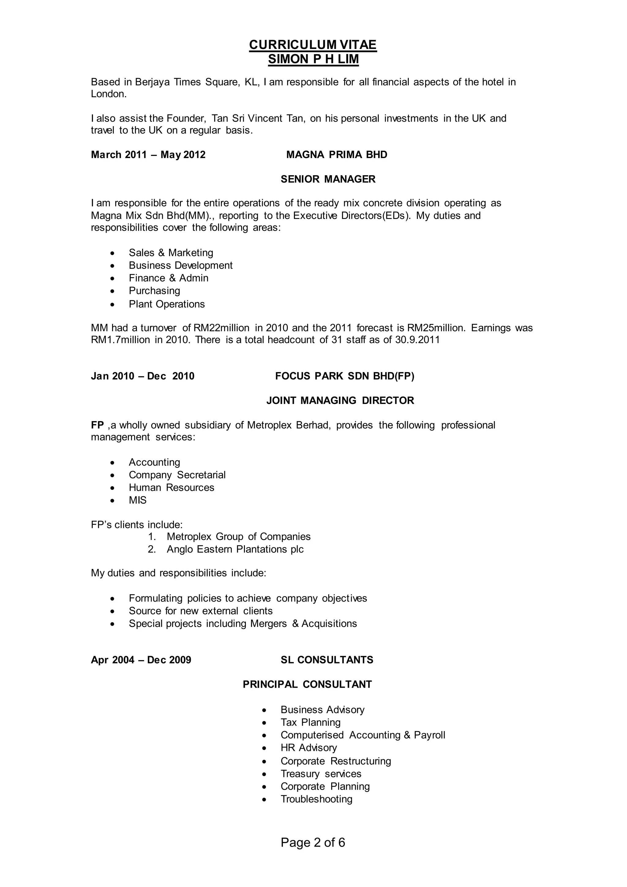 SIMON_LIM CV 2015 | PDF