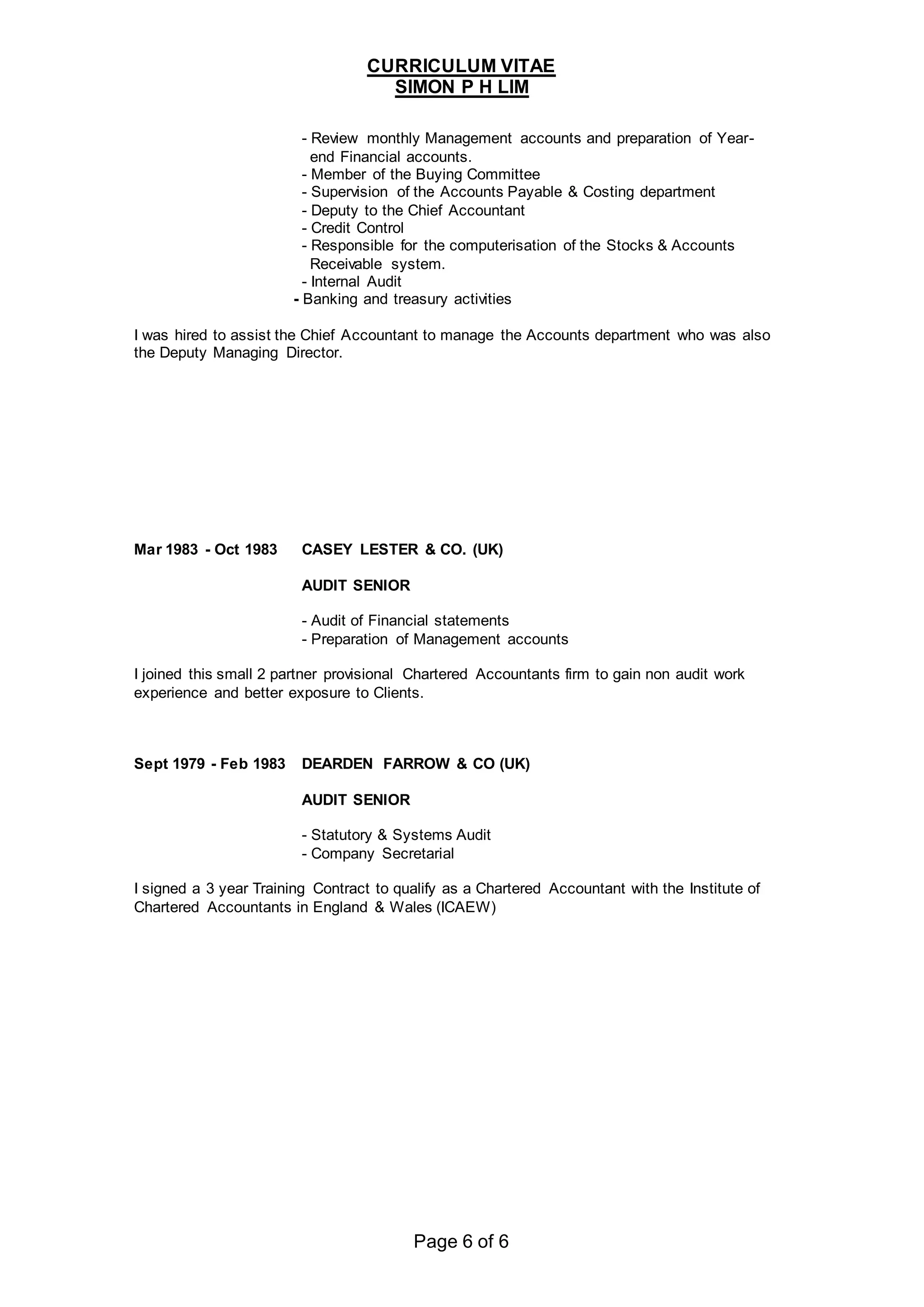 SIMON_LIM CV 2015 | DOCX | Business Administration | Business