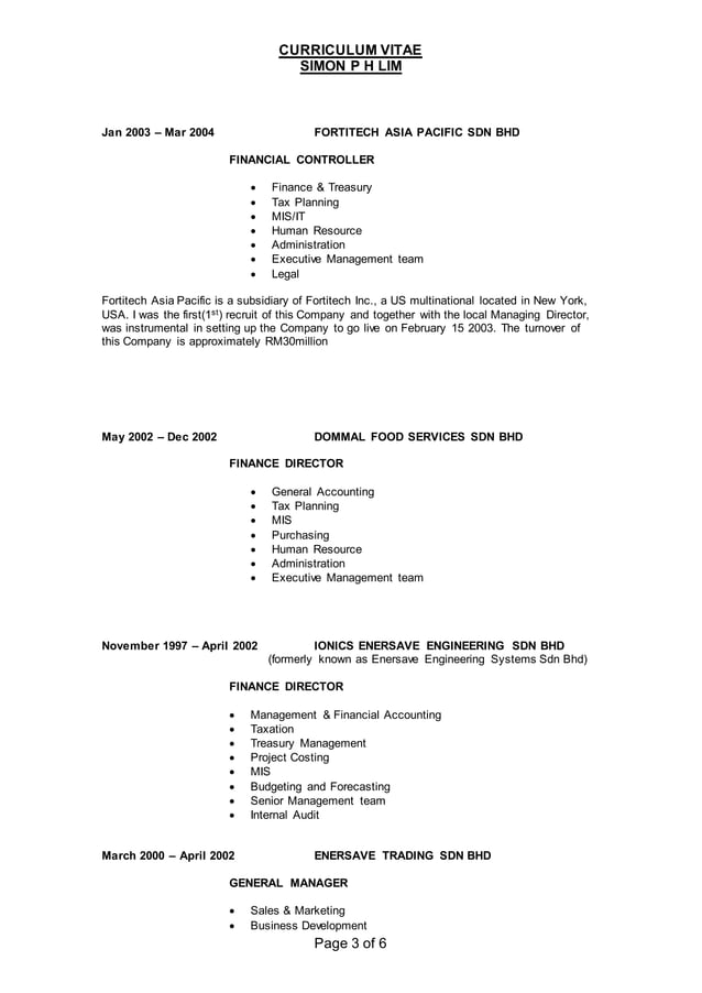SIMON_LIM CV 2015 | PDF
