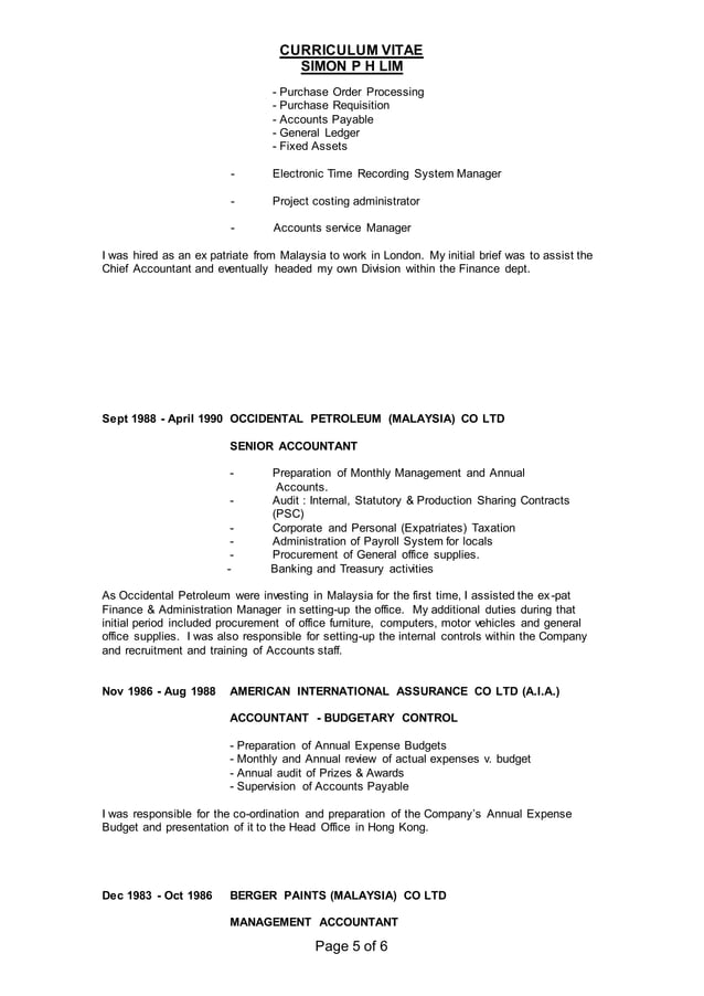 SIMON_LIM CV 2015 | DOCX | Business Administration | Business