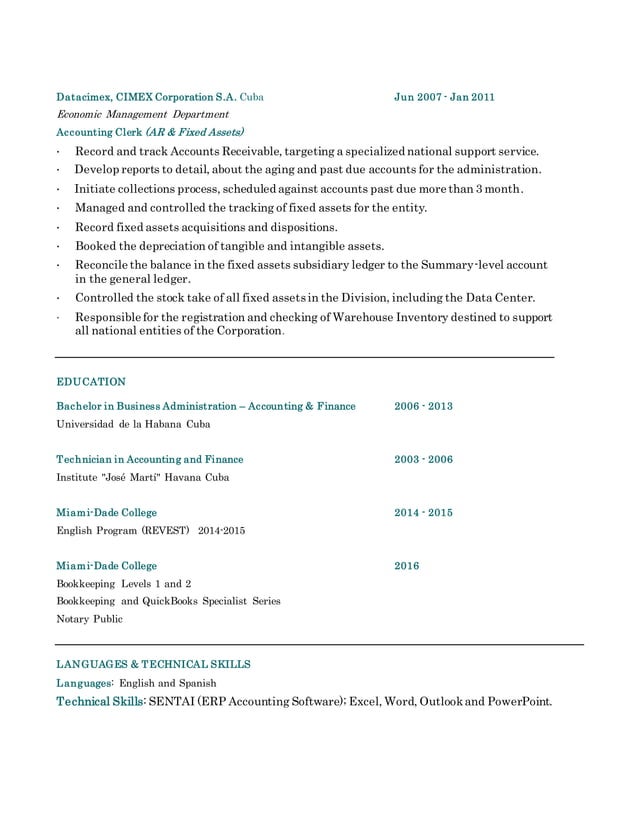 Karen Acosta - Resume. | DOCX | Business Accounting & Finance | Business