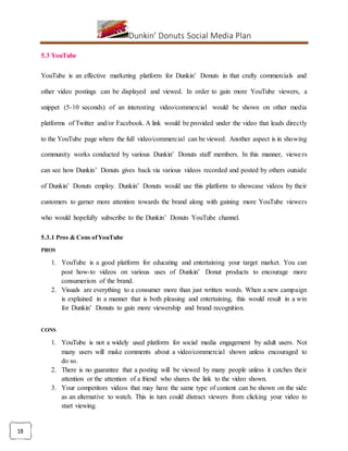 Dunkin Donuts Social Media Plan | DOCX