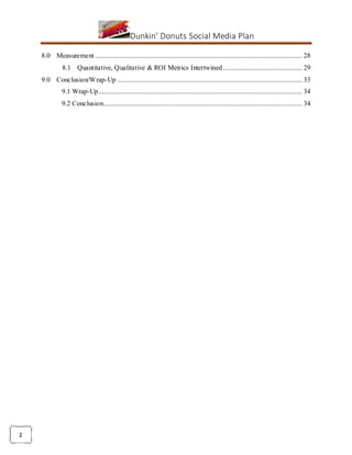 Dunkin Donuts Social Media Plan | DOCX