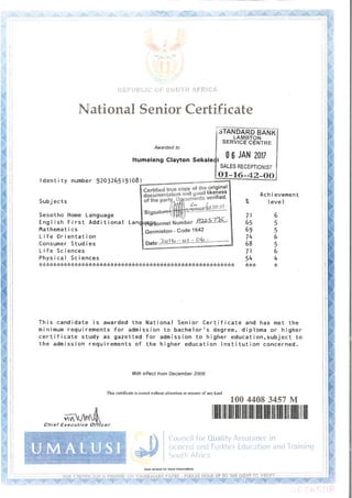Matric Certificate | PDF