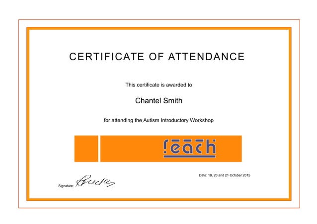 Attendance_Certificate_for_REACH | PDF