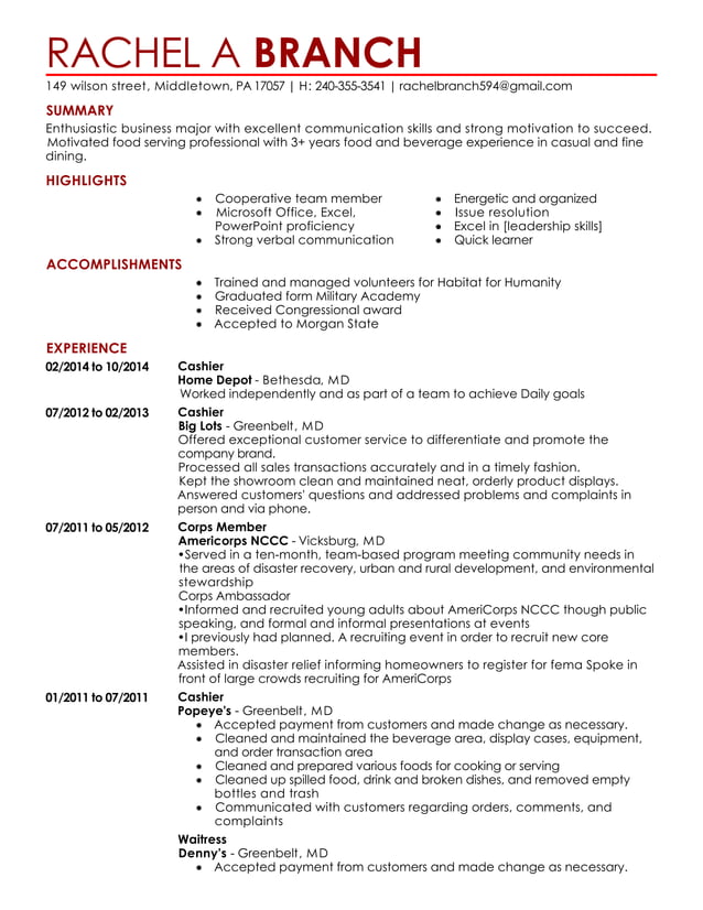 Rachel Branch Resume 1 | PDF