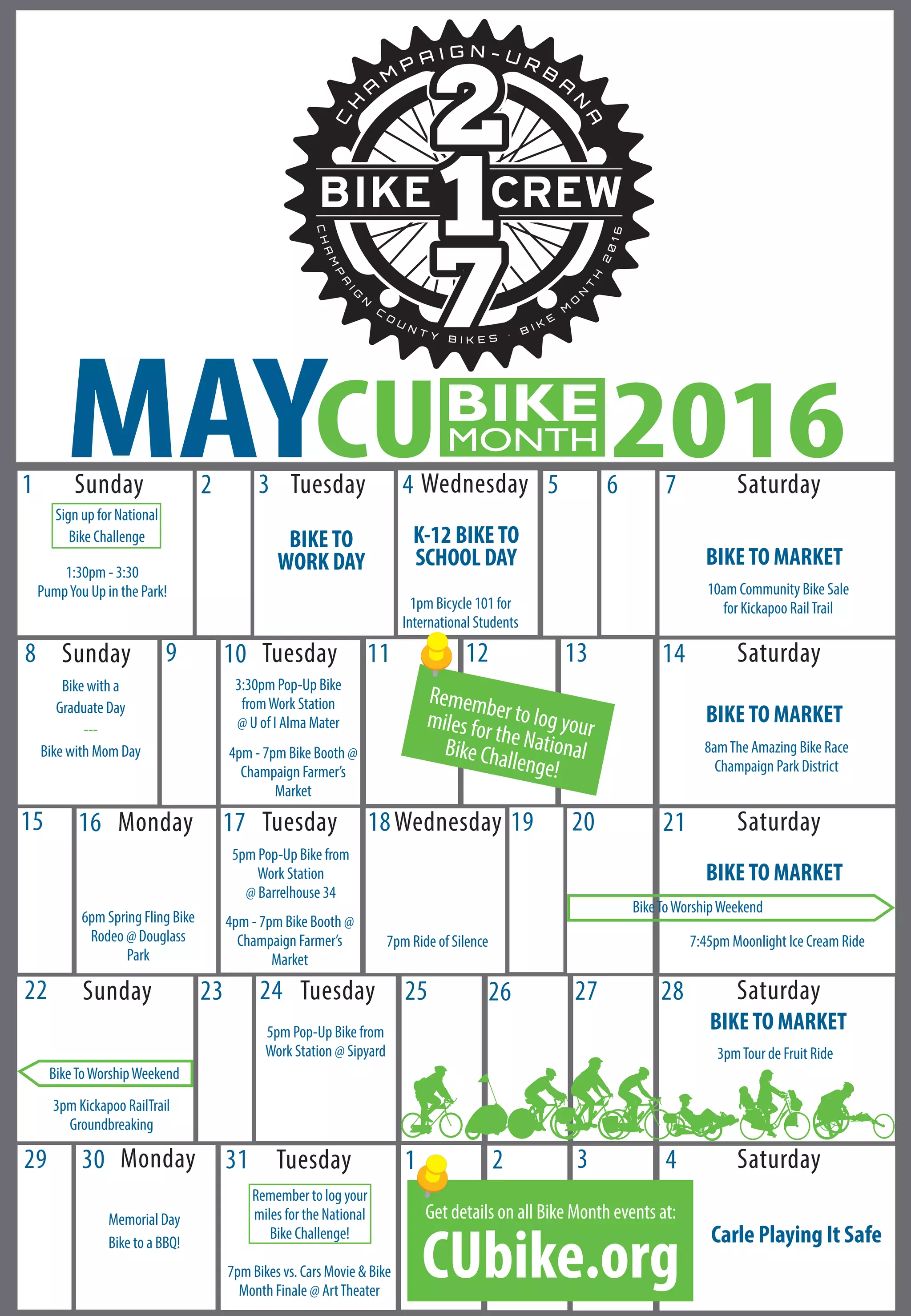 Bike Month Calendar Final | PDF | Cycling | Sports