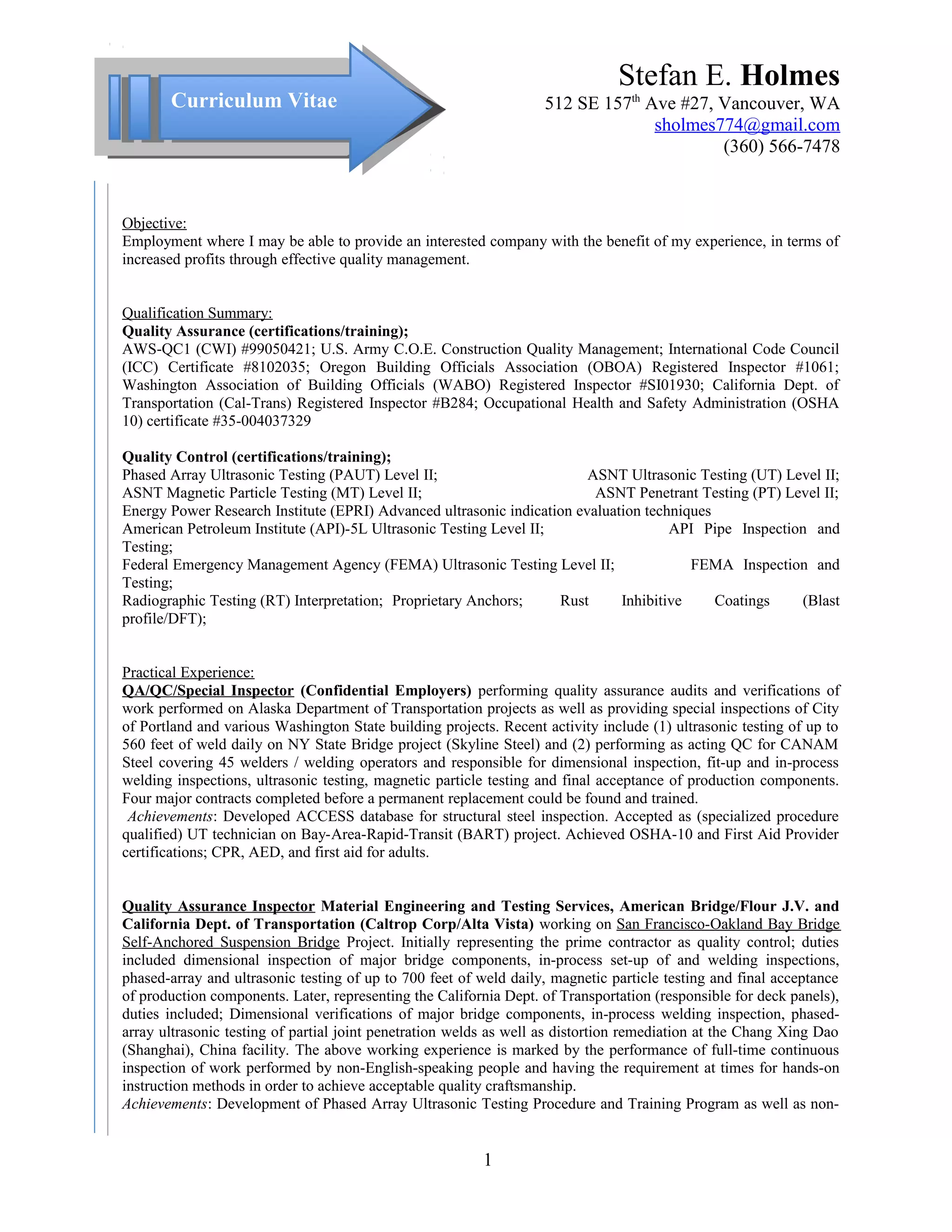 Stefan Holmes_CV_2016_condensed | PDF