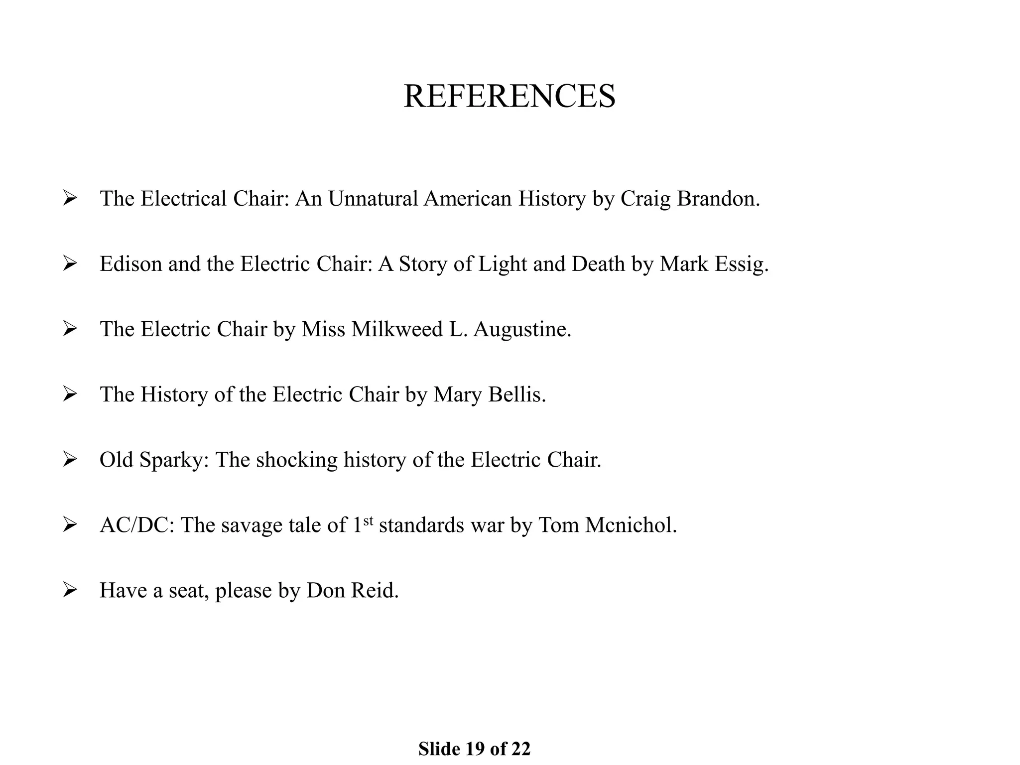 THE ELECTRIC CHAIR | PPTX