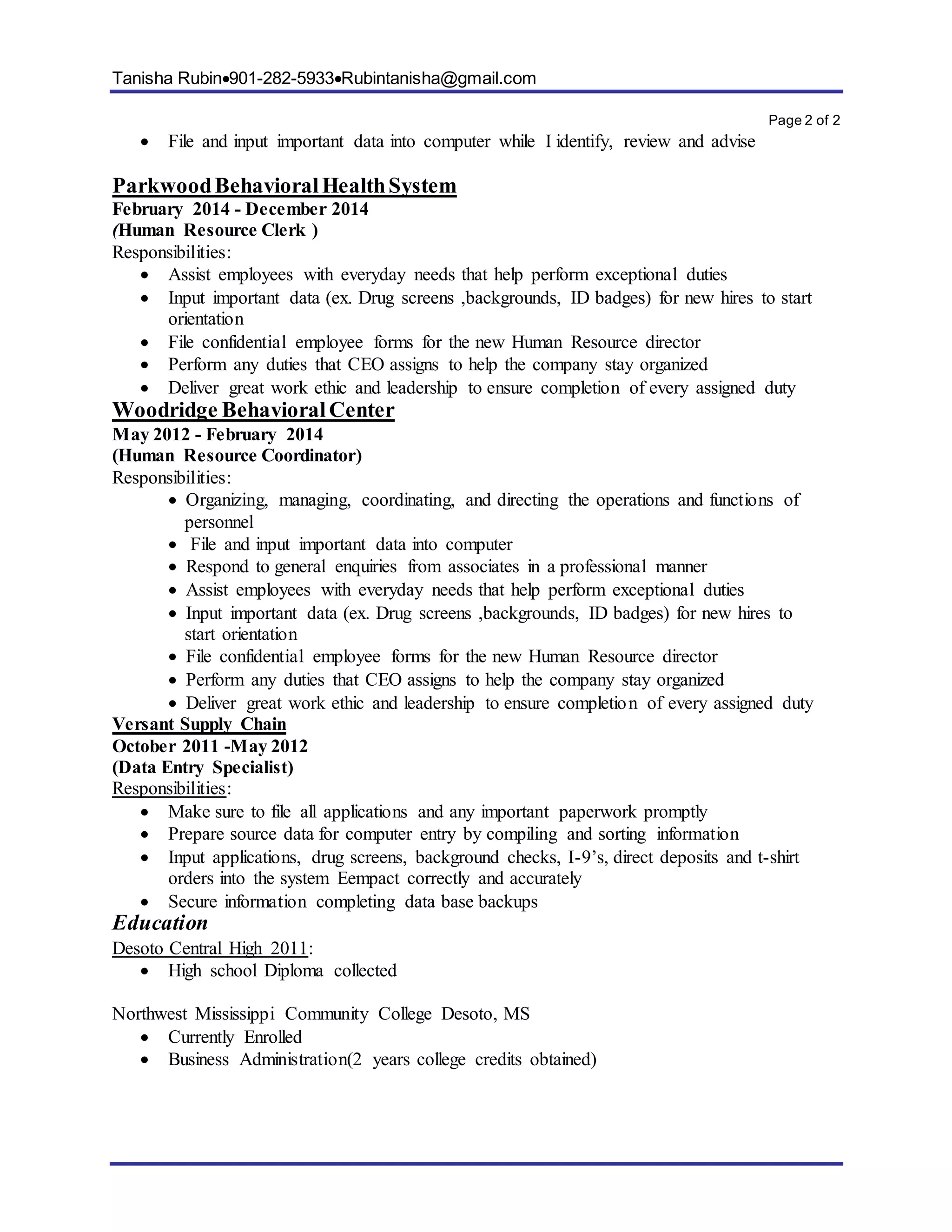Tanisha's Resume | DOCX