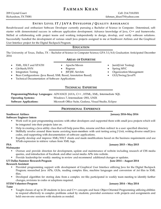Professional Resume | DOCX | Programming Languages | Computing