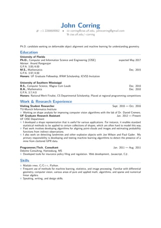 CorringResumeSept2016 | PDF