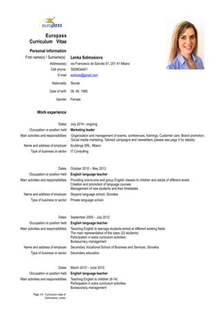 CV_Solmosiova2016 | PDF