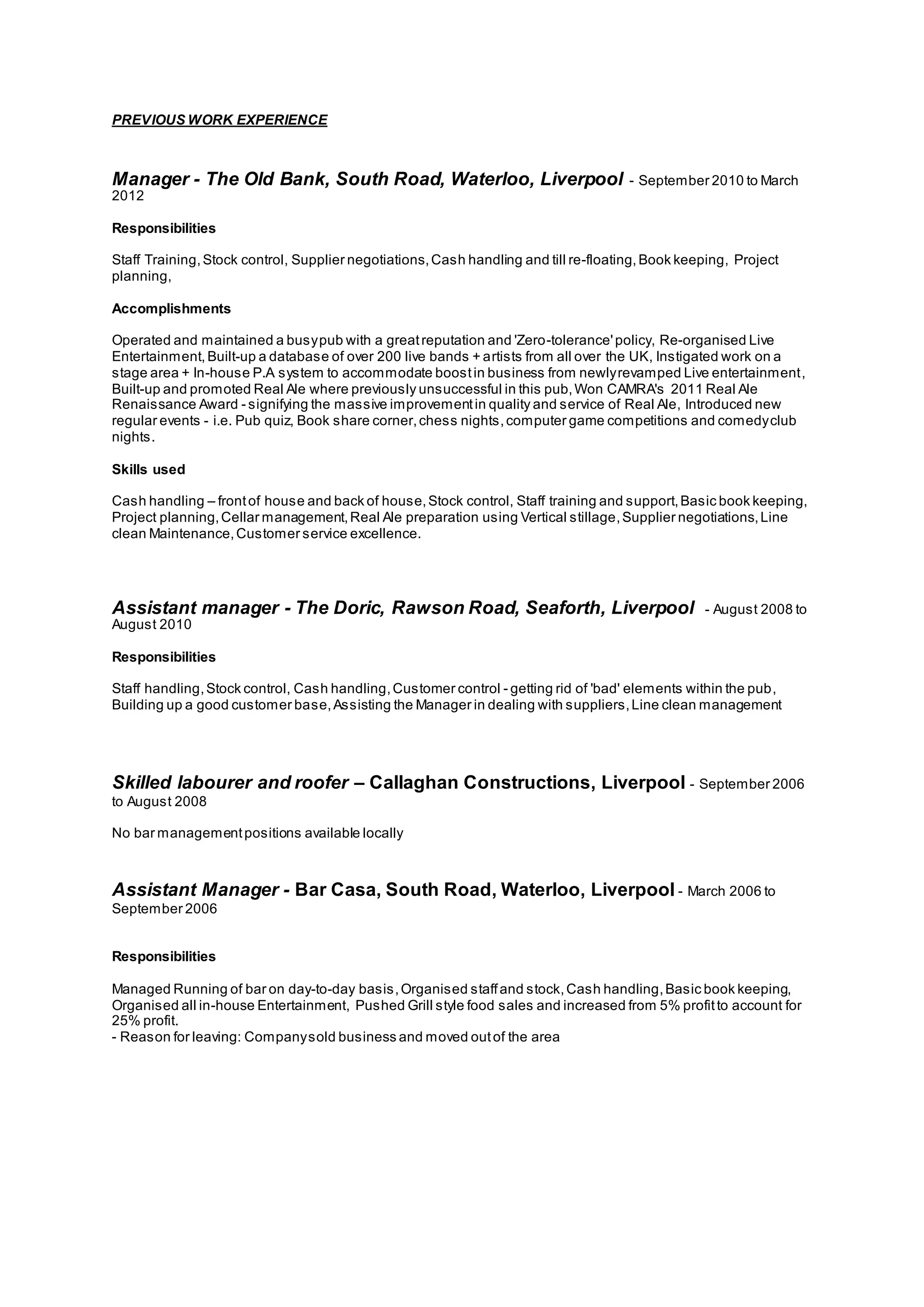 Gareth Troughton - Revised CV | DOCX