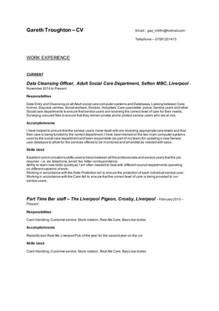 Gareth Troughton - Revised CV | DOCX