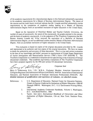 Trustforte Cert of US Edutional Equivalence | PDF