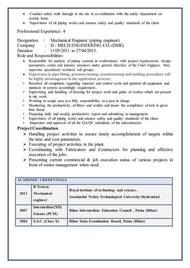 cv piping(1) | DOCX | Civil Engineering Industry | Industries