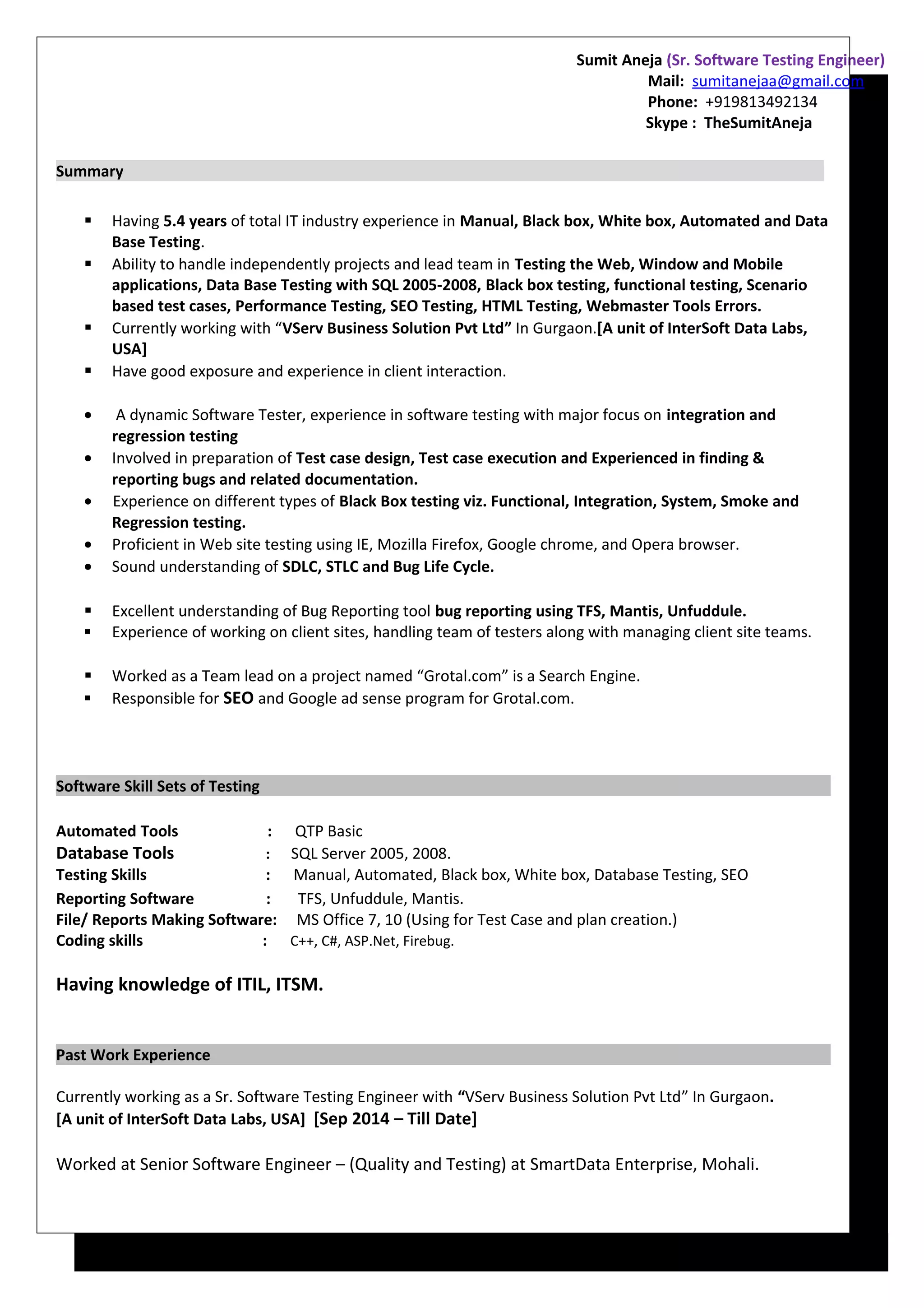Sumit Aneja - Resume | DOC