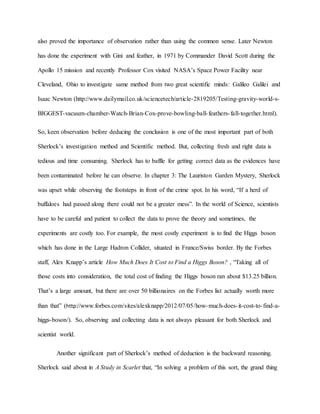 Sherlock’s Science of deduction and Scientific Method | DOCX