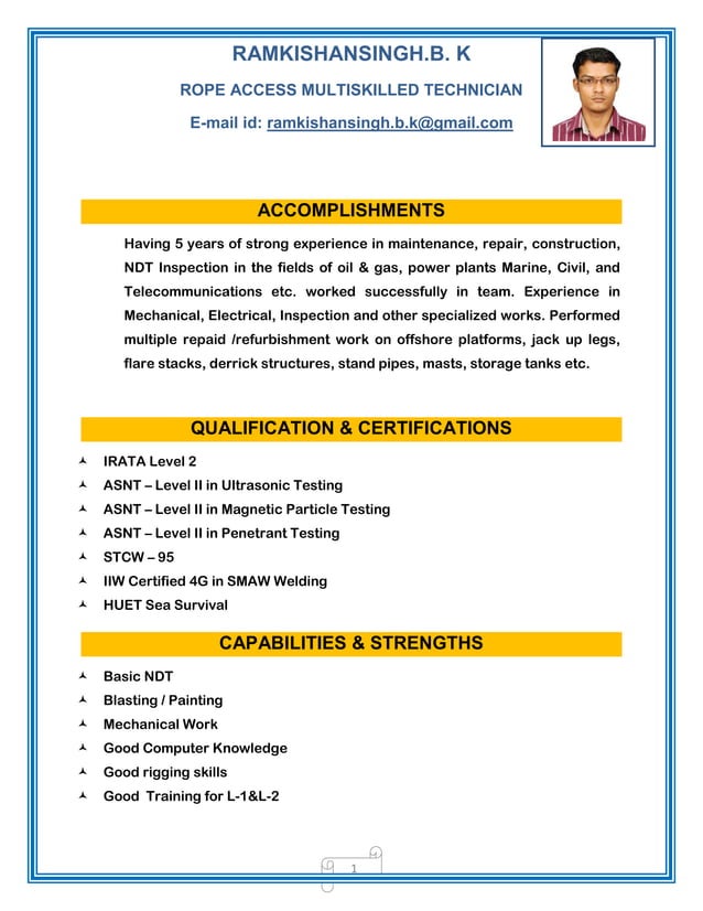 ramkishan singh cv 2016. | PDF