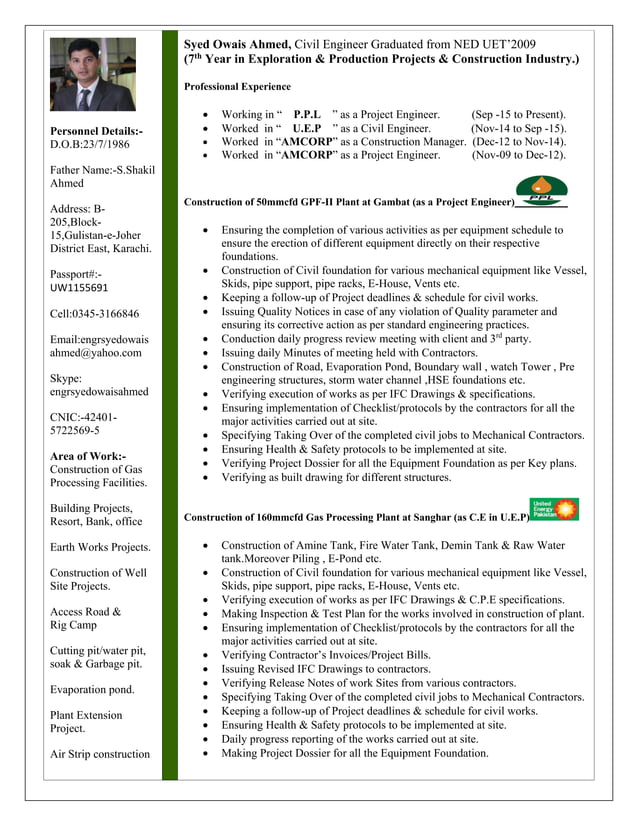 Project Engineer Cv | PDF | Civil Engineering Industry | Industries