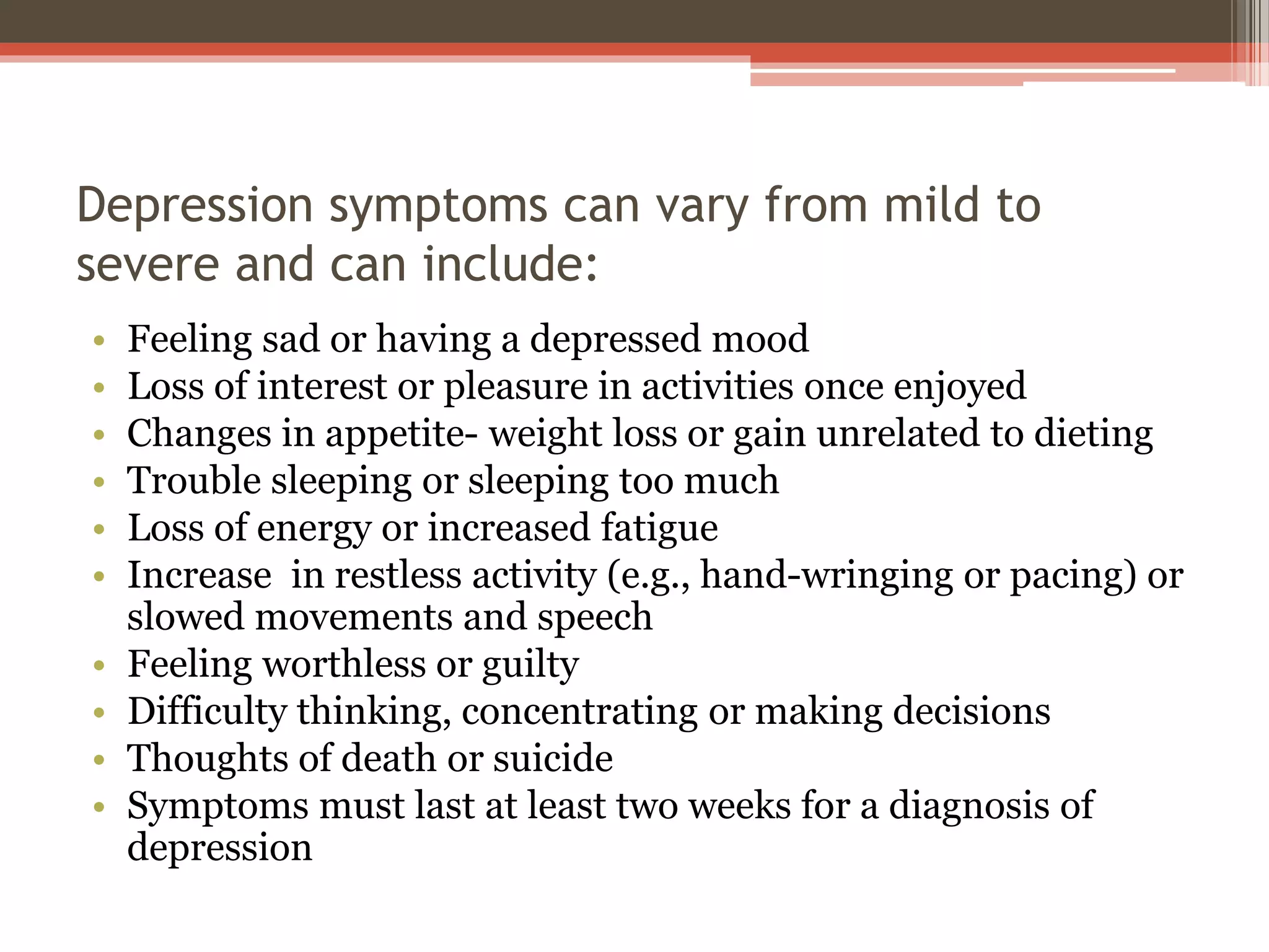 Depression in the Elderly | PPTX