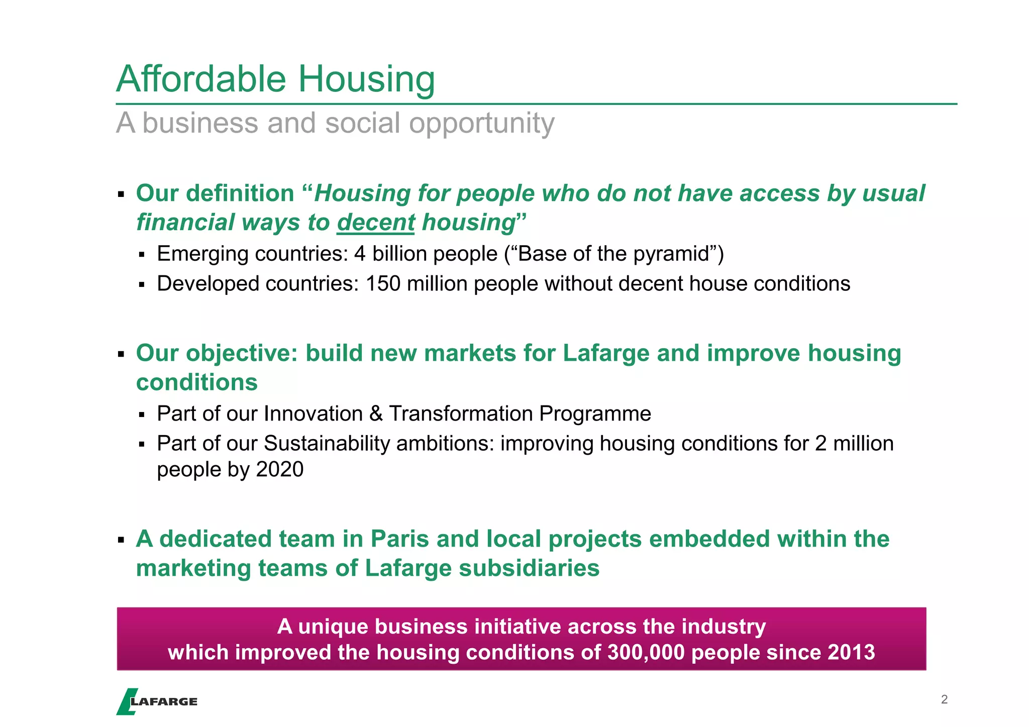 Lafarge Affordable Housing Oct14 | PDF