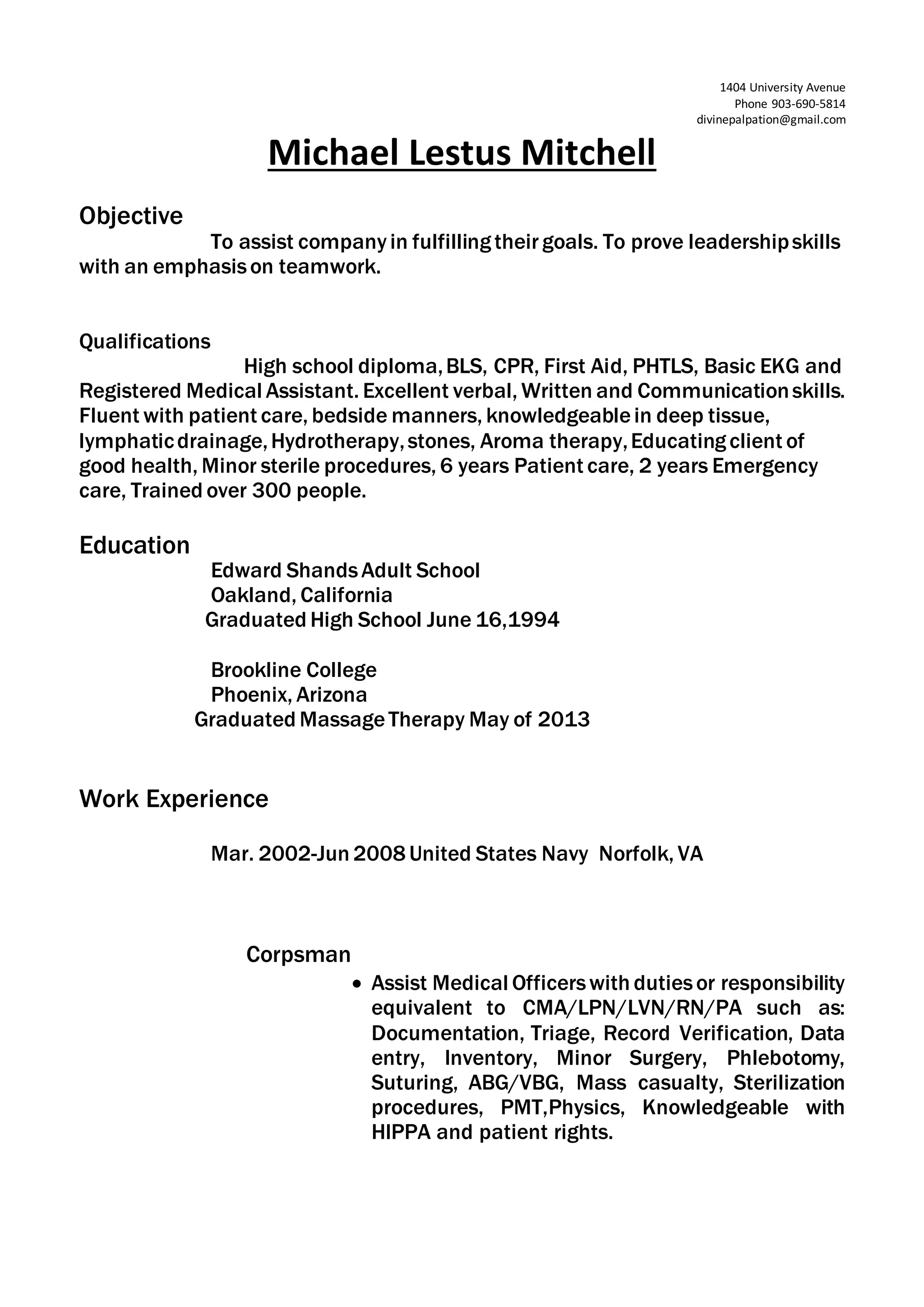 daddys resume | PDF