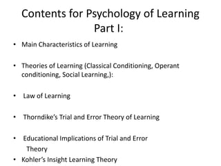 Psychology of Learning | PPTX