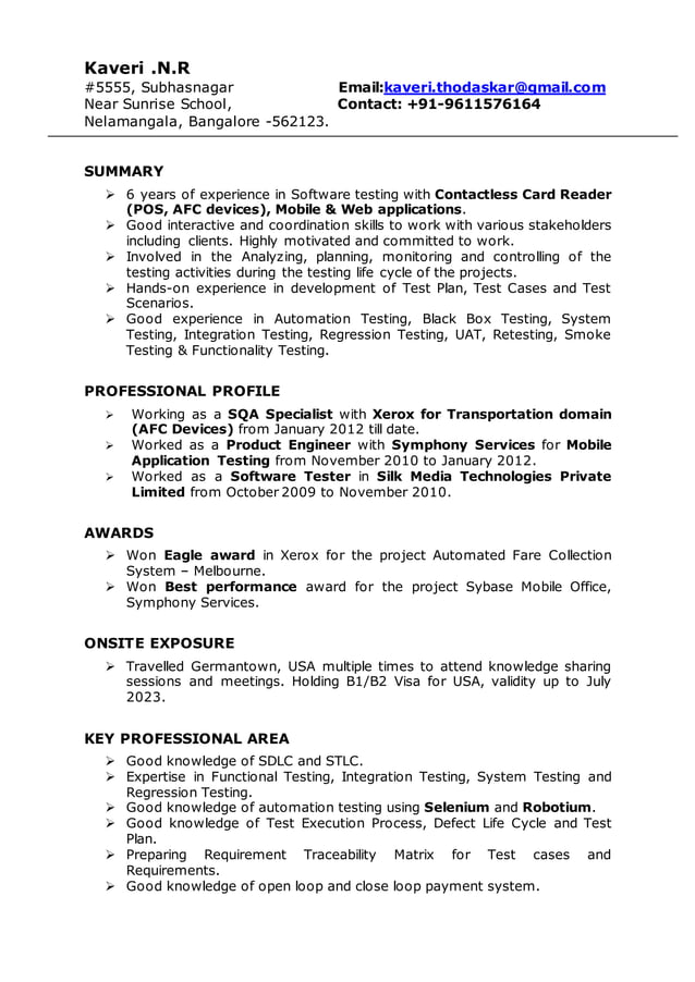 Kaveri Resume_QA | PDF