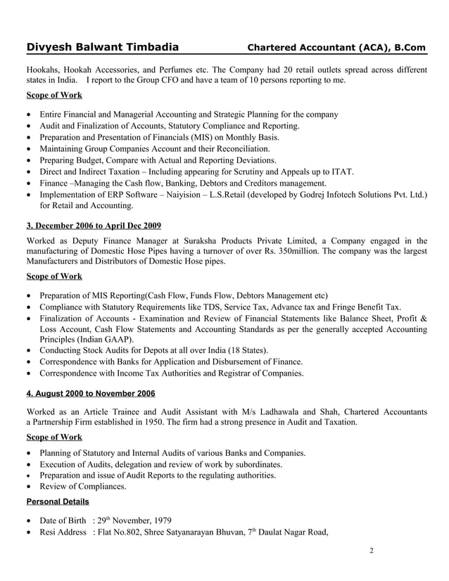 CV - Divyesh Timbadia | PDF