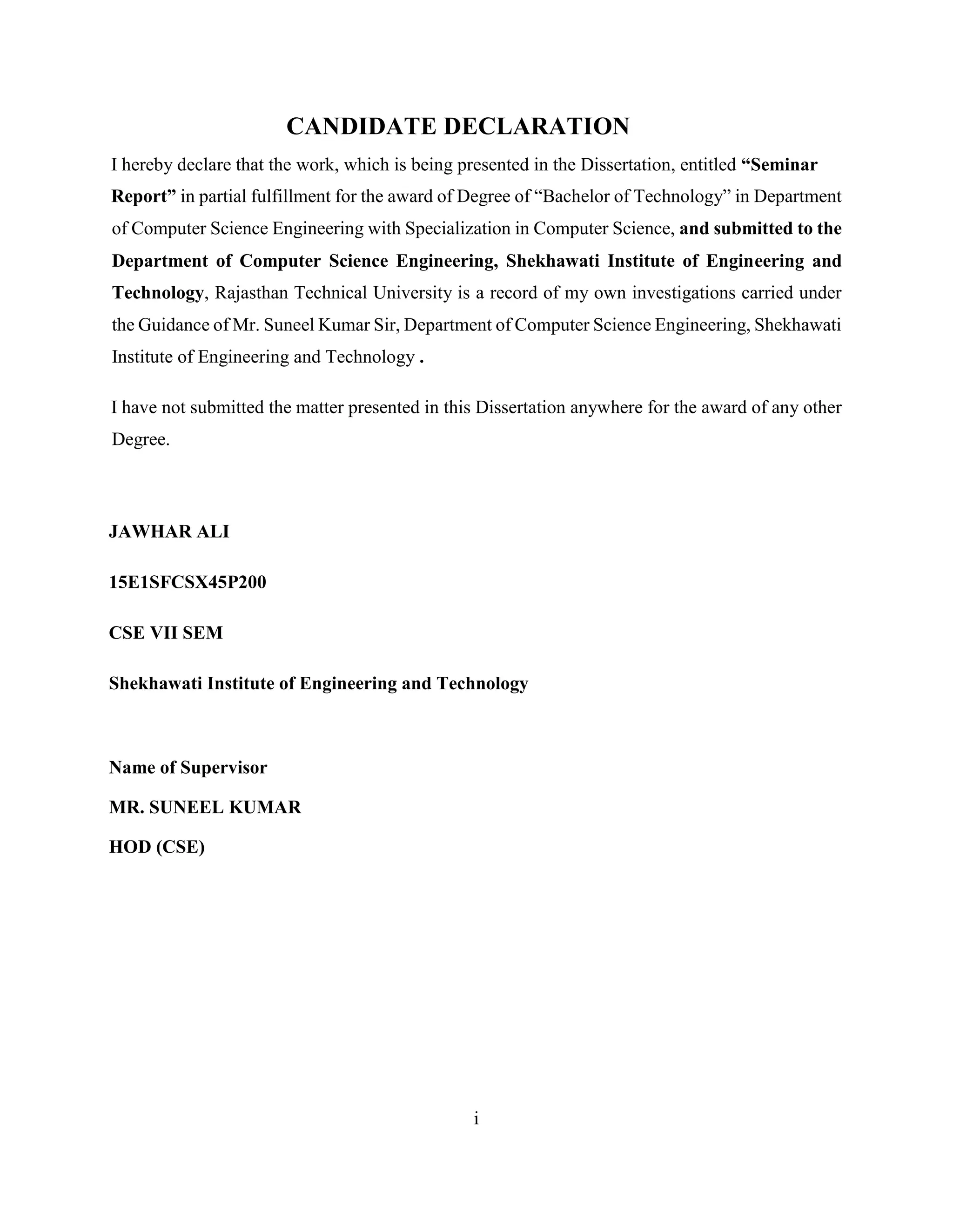 3 Candidate Declaration | PDF