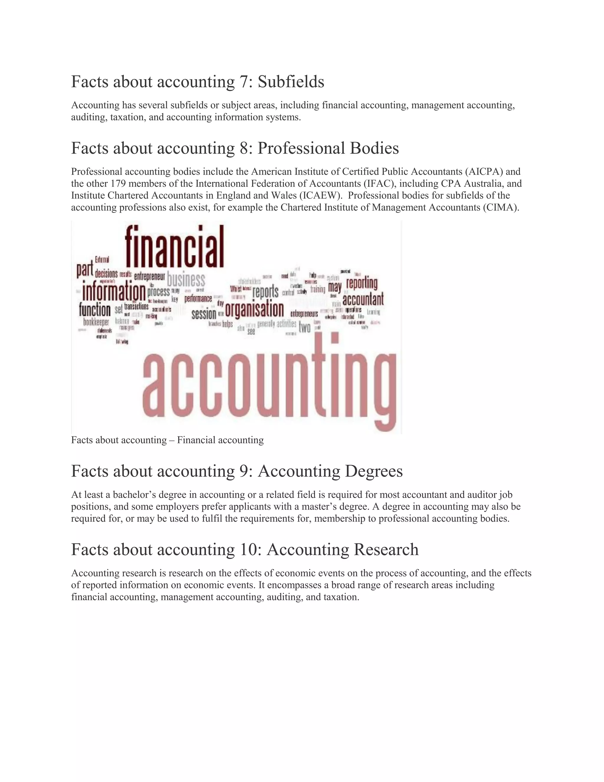 10 Interesting Facts about Accounting | PDF | Resume Writing and Advice ...