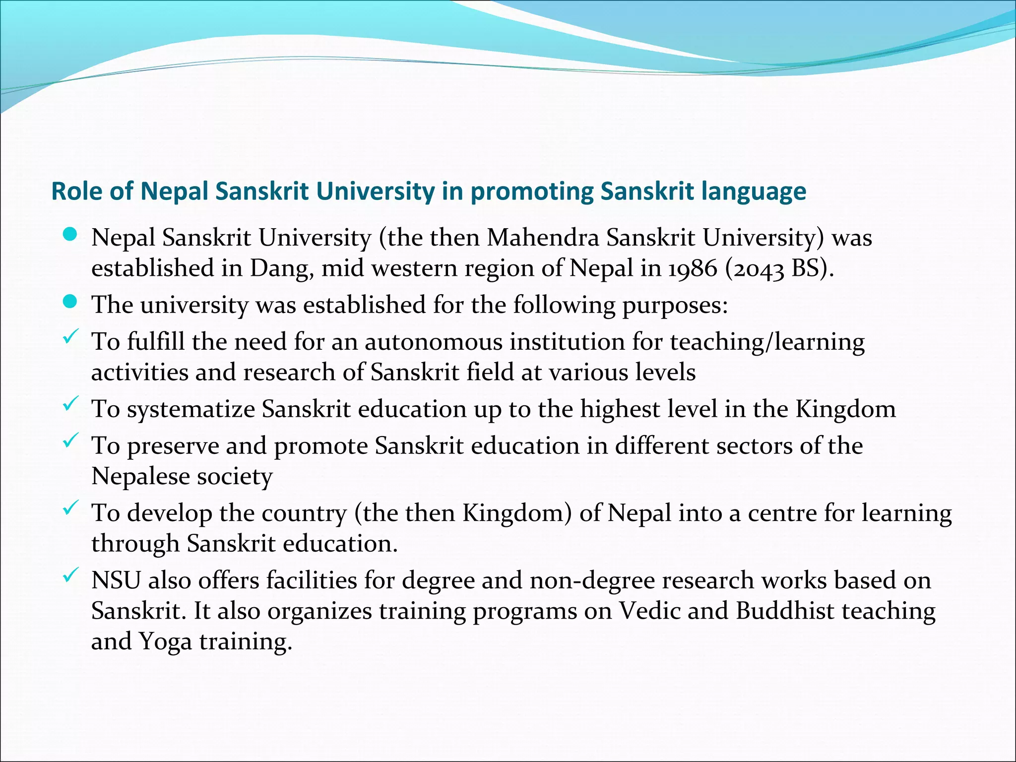 LSN Paper Presentation_Situation of Sanskrit Language in Republic Nepal | PPT
