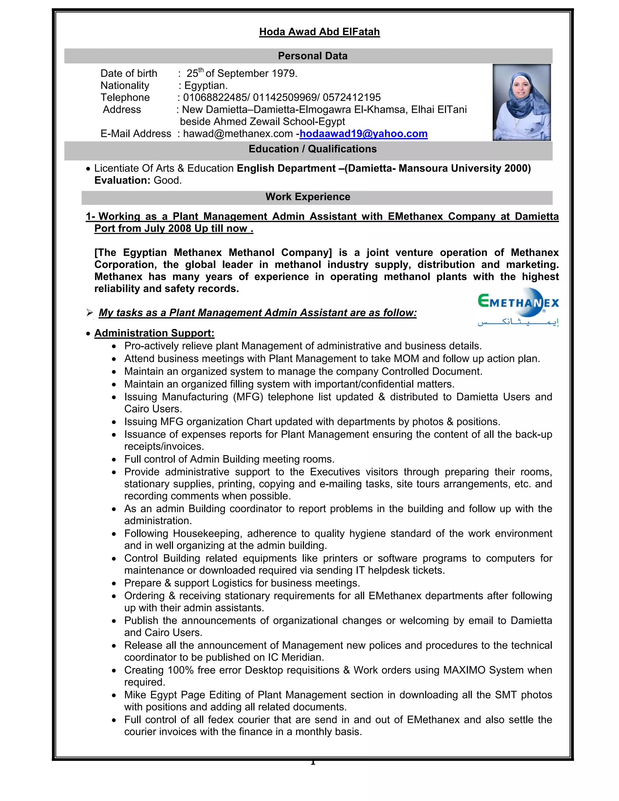 Hoda Awad CV | PDF | Logistics | Business