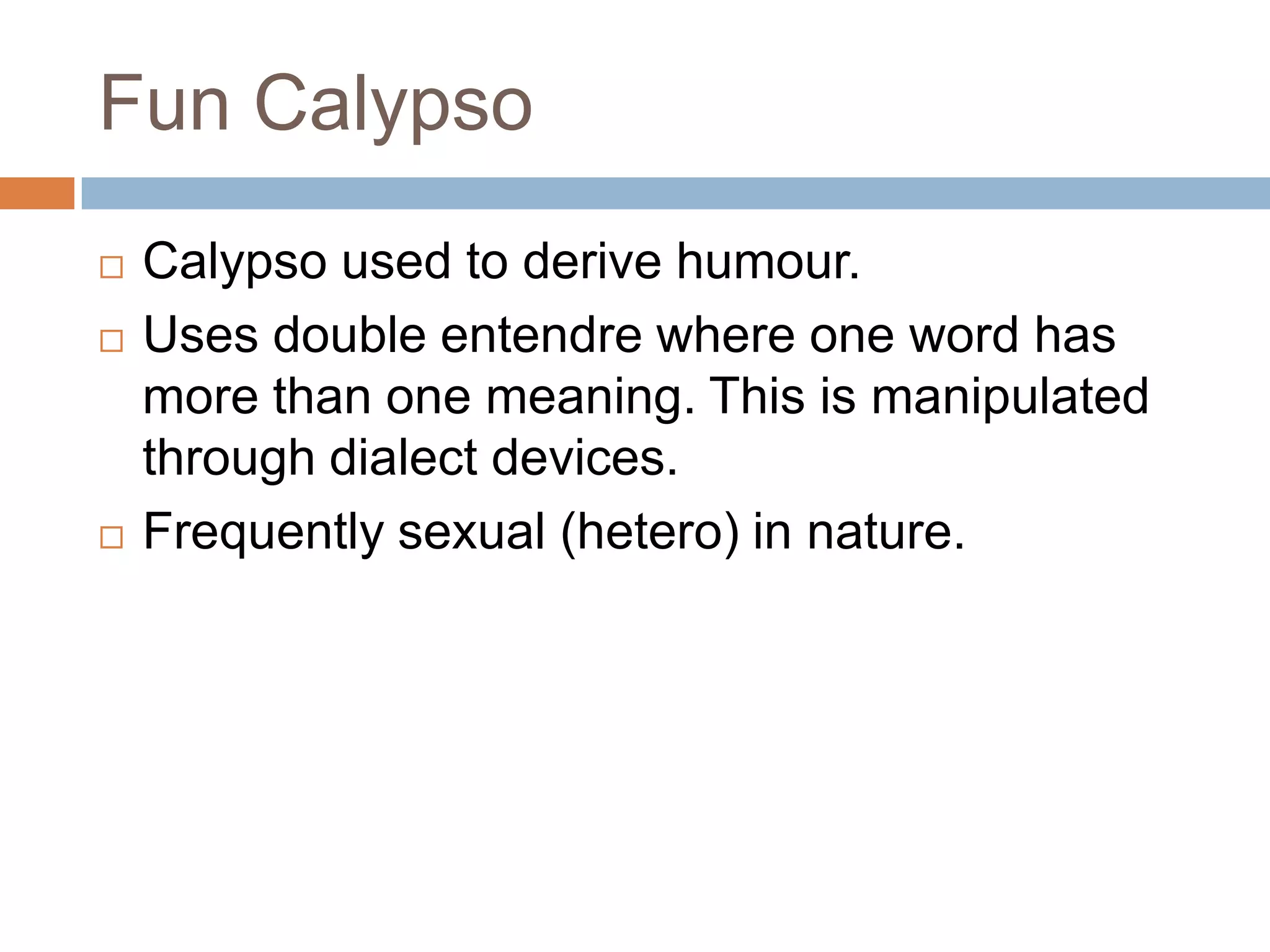 Calypso and Soca - History and Overview | PPTX