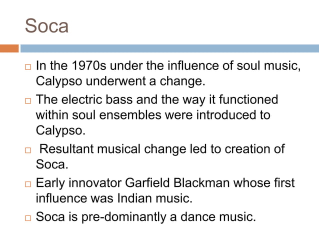 Calypso and Soca - History and Overview | PPT