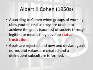 Crime and Deviance - Subcultural Approach | PPT