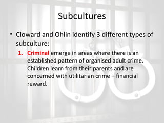Crime and Deviance - Subcultural Approach | PPT
