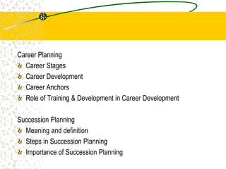 career planning & succession planning | PPTX