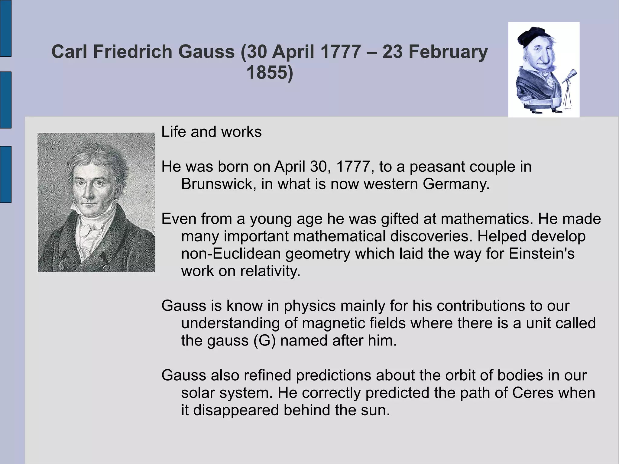 Carl Friedrich Gauss | PPT