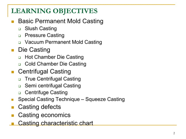 3 CASTING SECOND LECTURE.ppt | Chemistry | Science