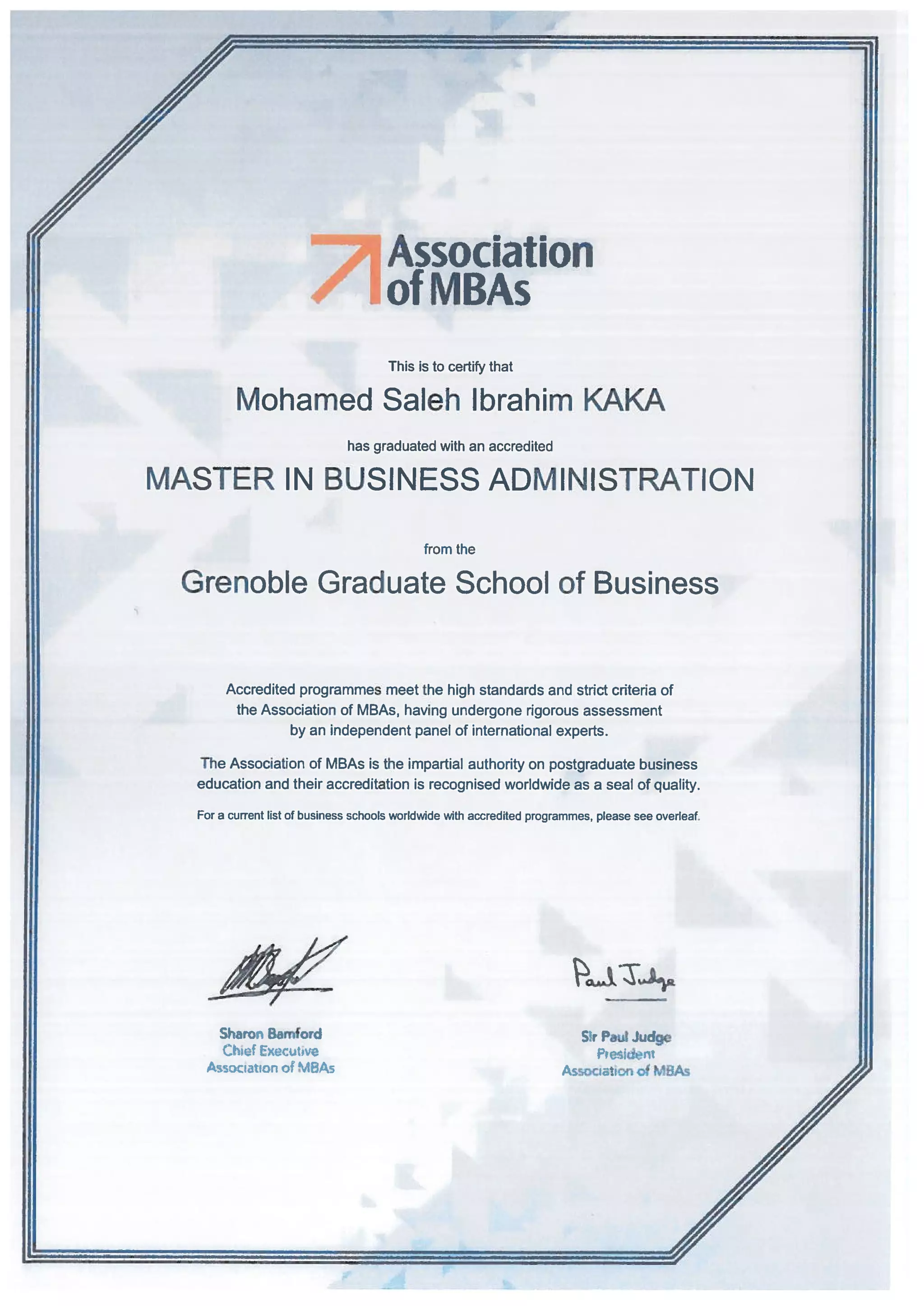 MBA Certificate | PDF