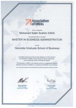 MBA Certificate | PDF