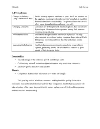 Cole Howie - Chipotle Case | PDF