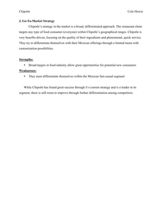 Cole Howie - Chipotle Case | PDF