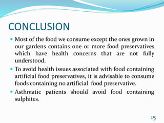 FOOD PRESERVATIVE AND ITS EFFECTS ON FERTILTY | PPTX | Chemistry | Science
