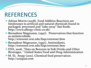 FOOD PRESERVATIVE AND ITS EFFECTS ON FERTILTY | PPTX | Chemistry | Science