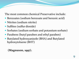 FOOD PRESERVATIVE AND ITS EFFECTS ON FERTILTY | PPTX | Chemistry | Science