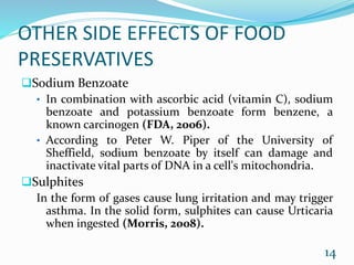 FOOD PRESERVATIVE AND ITS EFFECTS ON FERTILTY | PPT